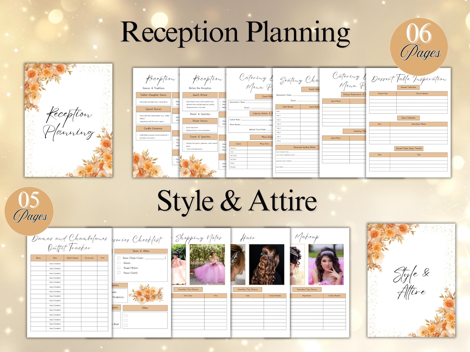 Quinceañera Planner Printable, Pink Quince Planning Book, Quince ...
