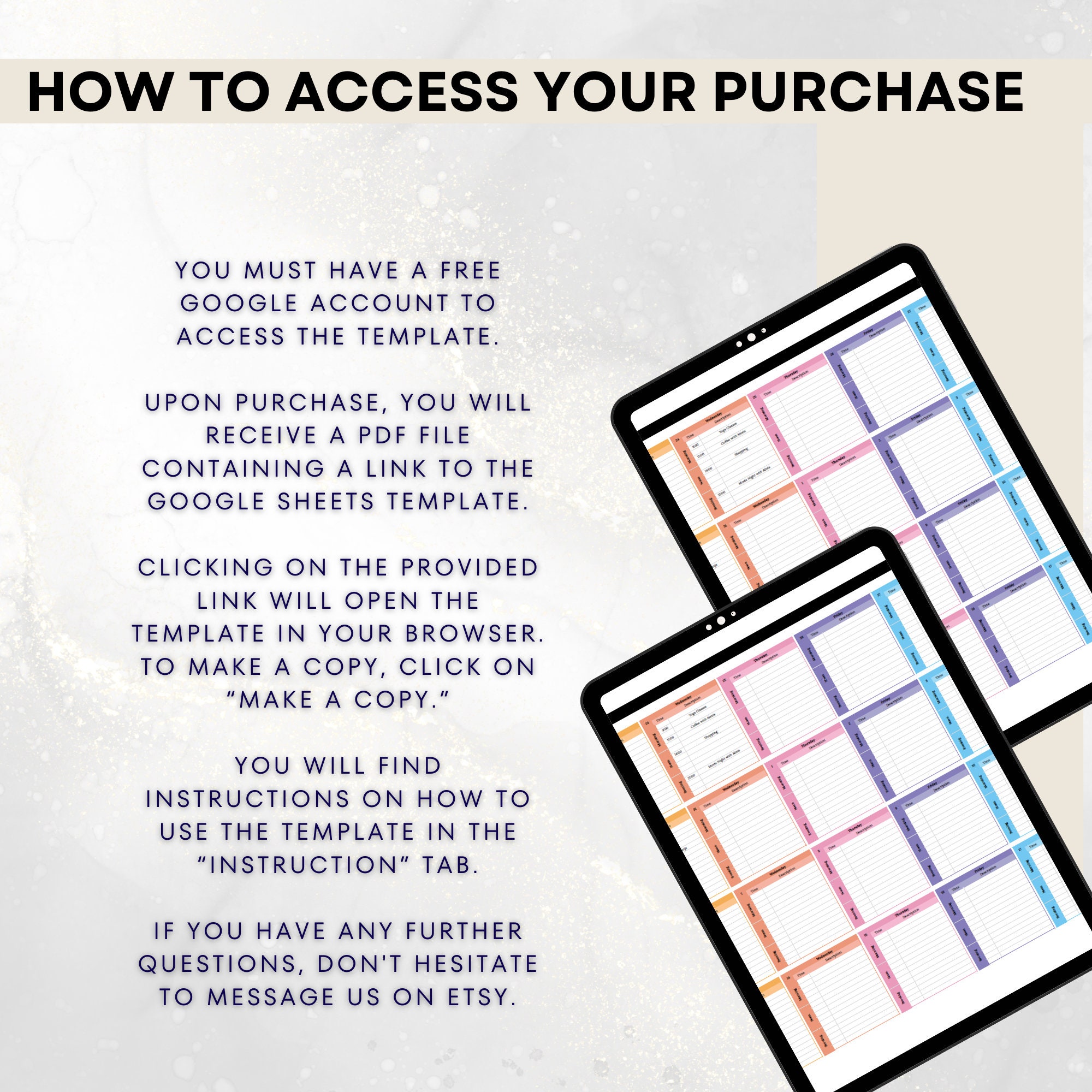 Digital Planner Spreadsheet for Google Sheets, to Do List, Monthly ...