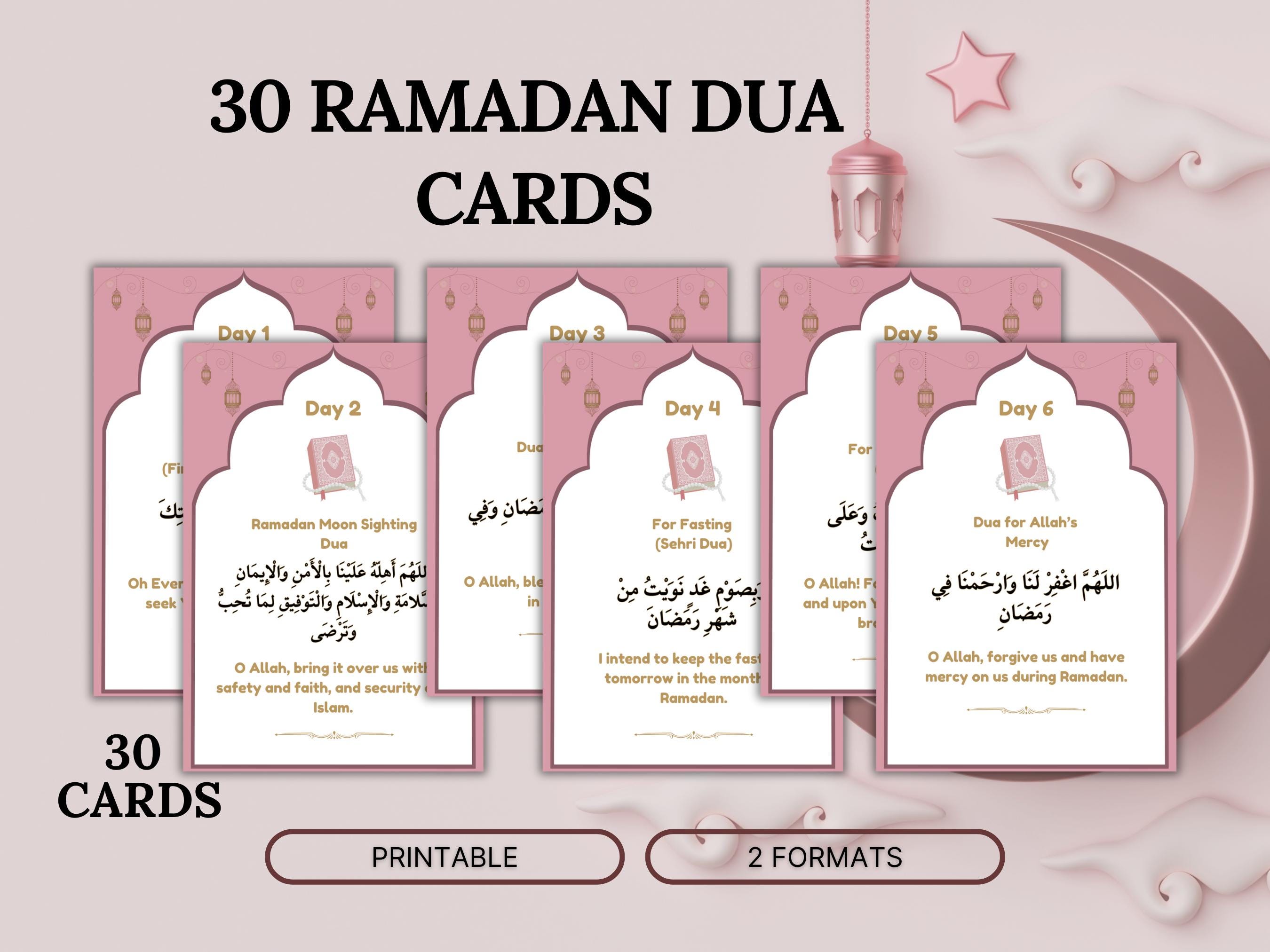 30 Printable Ramadan Dua Cards, Islamic Prayer Flashcards, Ramadan ...