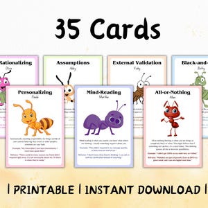 Automatic Negative Thoughts Cards for Kids, Cognitive Distortions ...