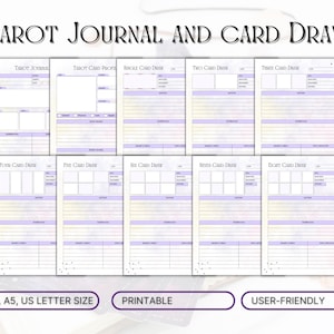 Tarot Journal Printable, Tarot Spreads, Daily Tarot Journal, Tarot ...