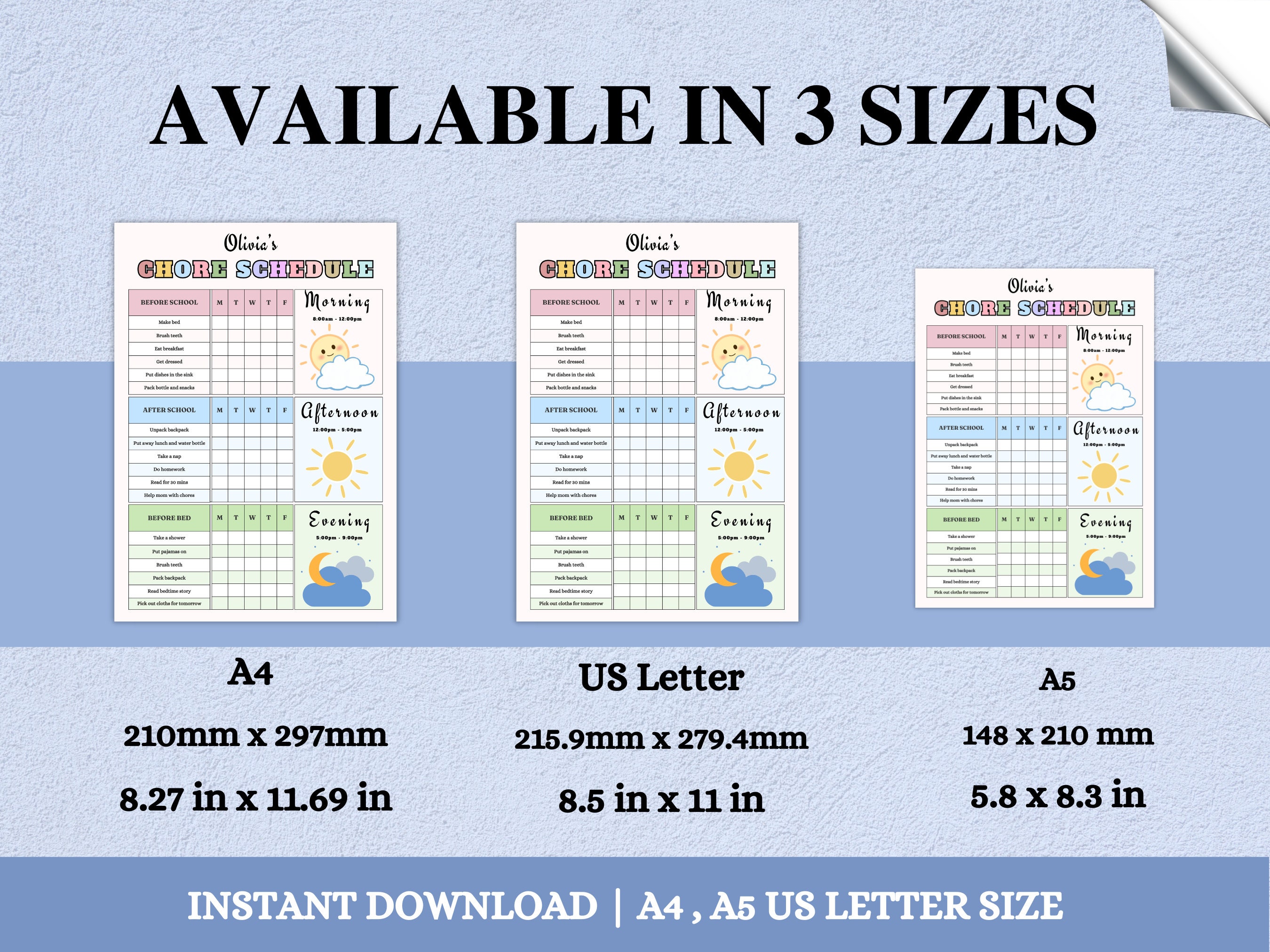 Editable Kids Daily Routine Cards, Chore Cards for Kids , Daily and ...