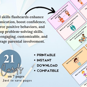 Social Skills Flashcards for Students With Autism, Engaging Social ...