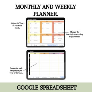 Google Sheet Life Planner Habit Tracker Daily Schedule Task Tracker Digital Planner Spreadsheets ...