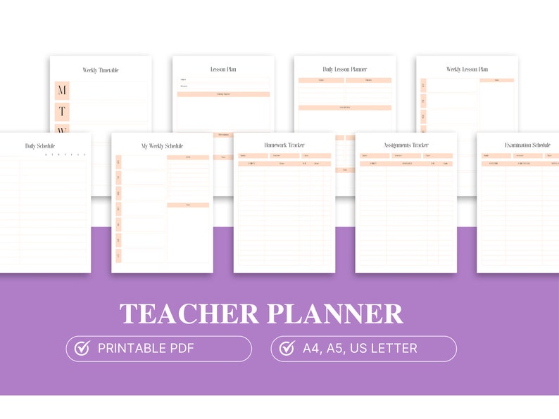 Teacher Planner Printable 2024-2025,lesson Planner, School Planner ...