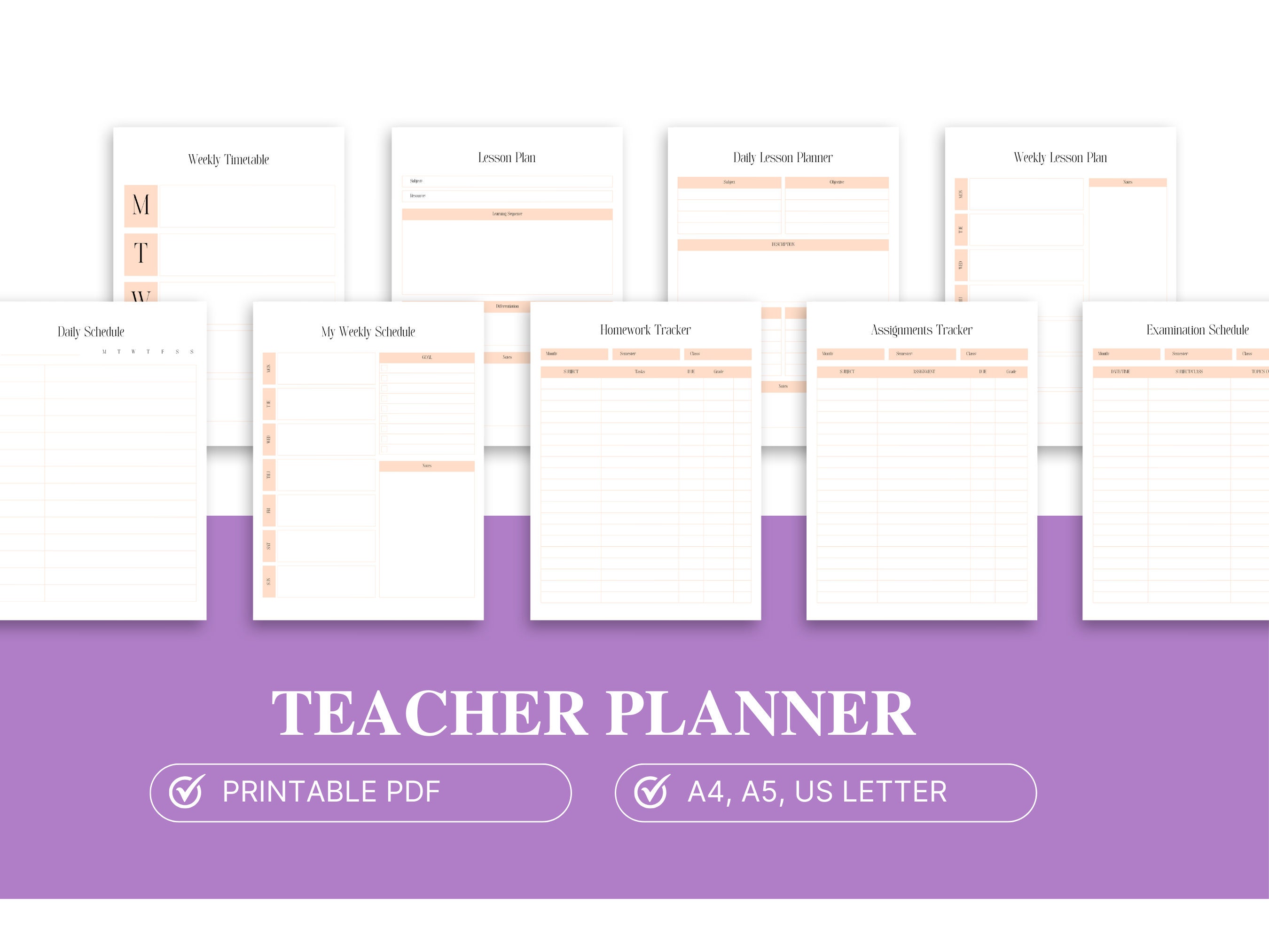 Teacher Planner Printable 2024-2025,lesson Planner, School Planner ...