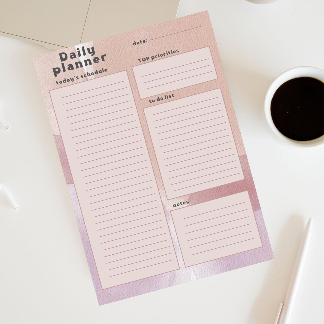 Daily Planner Printable, Daily Agenda, Productivity Planner, to Do List ...