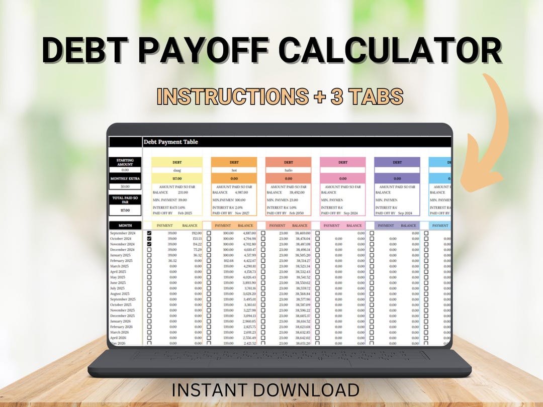 Debt Payoff Tracker Google Sheets, Debt Avalanche Calculator, Debt ...