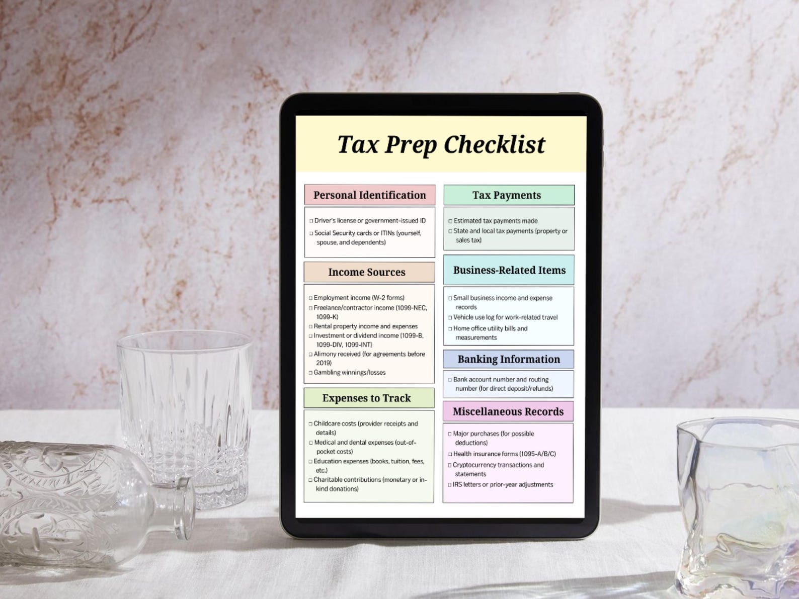 Tax Return Checklist,tax Prep,tax Deductions,tax Prep Checklist,tax Log ...