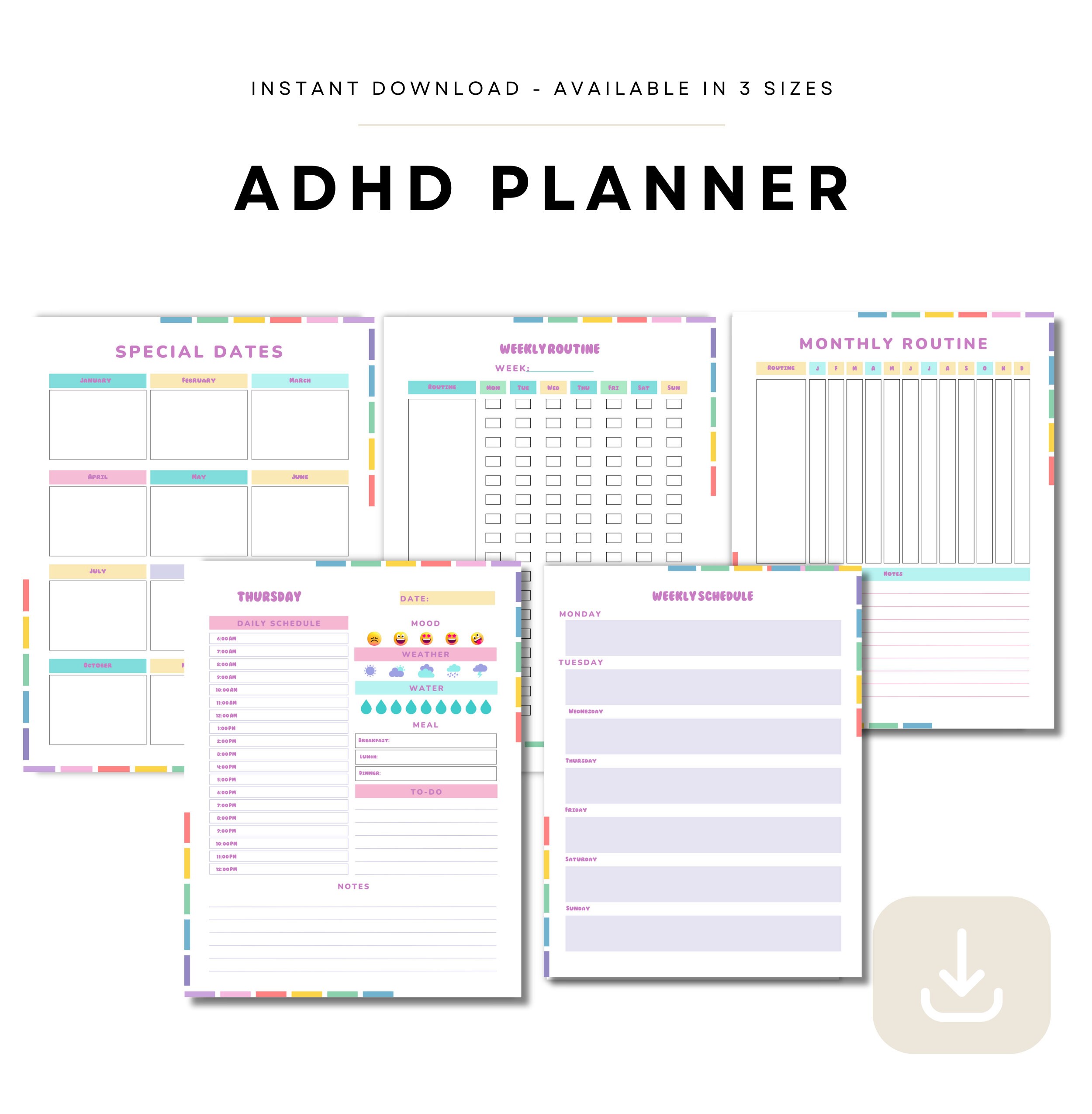 ADHD Planner for Kids Adhd Kids School Tracker Adhd Journal for Kids ...