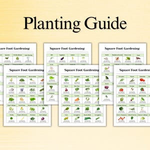 Square Foot Gardening Planner Printable | 140 Plant Spacing Guide ...