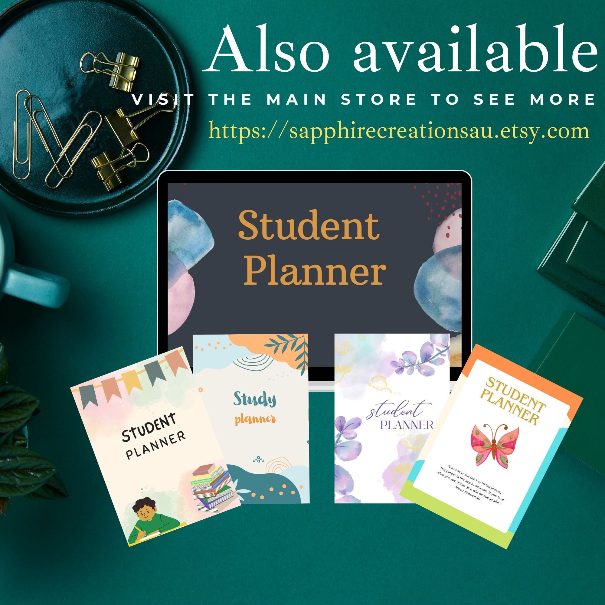 Printable Planner, Printable Student Planner Bundle, Study Planner ...