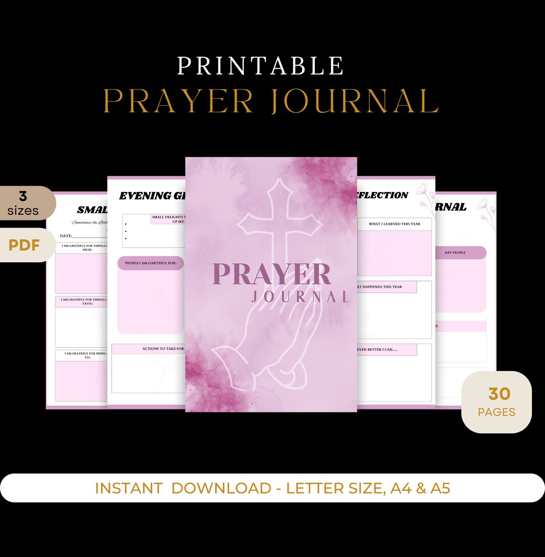 Prayer Journal | Bible Study | Gratitude Journal | Digital Downloadpdf ...