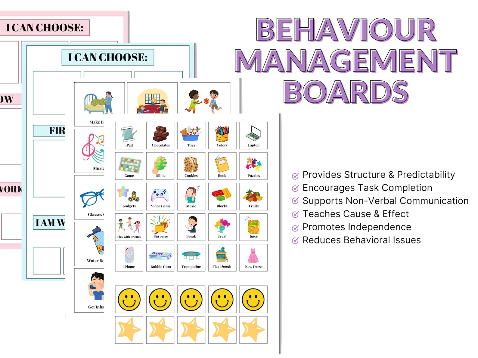 First-then Board With Tokens, Visual Support, Behavior Support, Autism ...