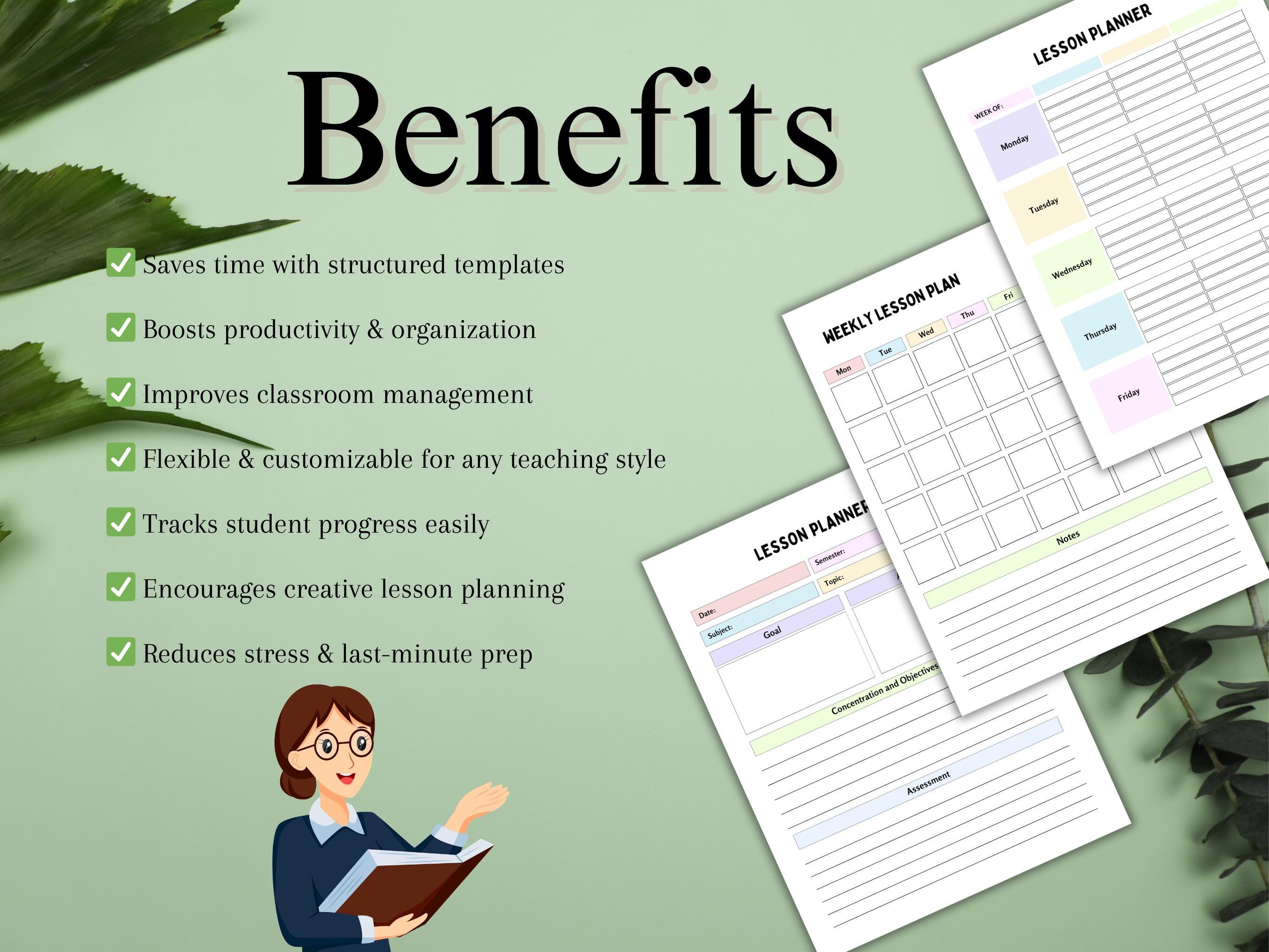 Printable Lesson Planning Template, Homeschool Educator Planner Set ...
