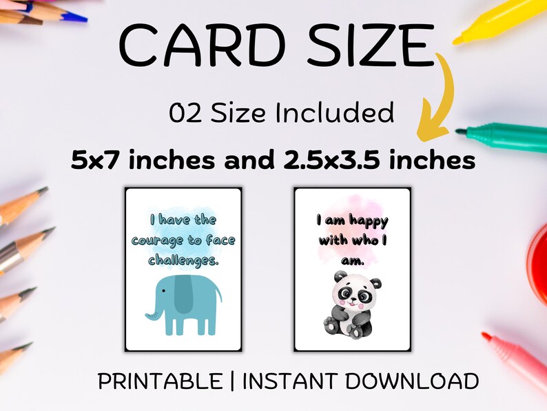 Affirmation Cards for Kids Printable, Positive Affirmation Motivational ...