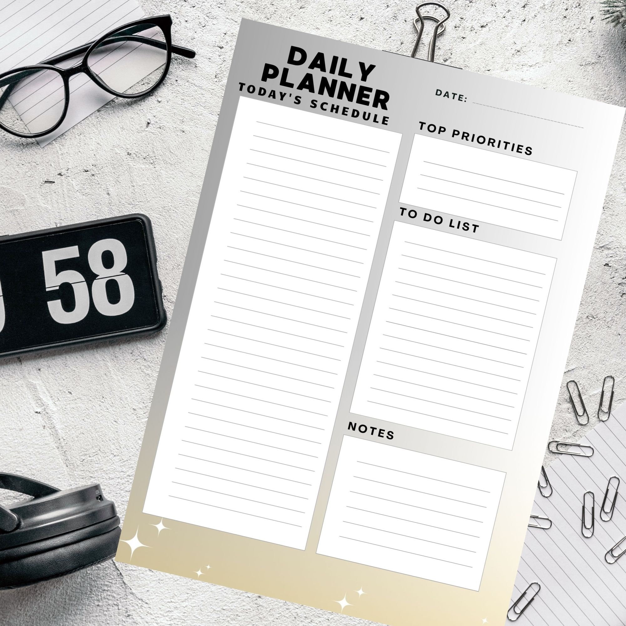 Daily Planner Printable, Daily Agenda, Productivity Planner, to Do List ...