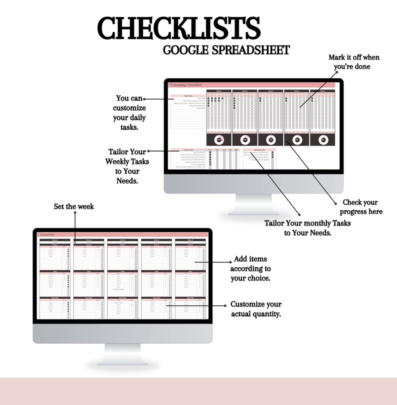Google Sheet Life Planner Habit Tracker Daily Schedule Task Tracker ...