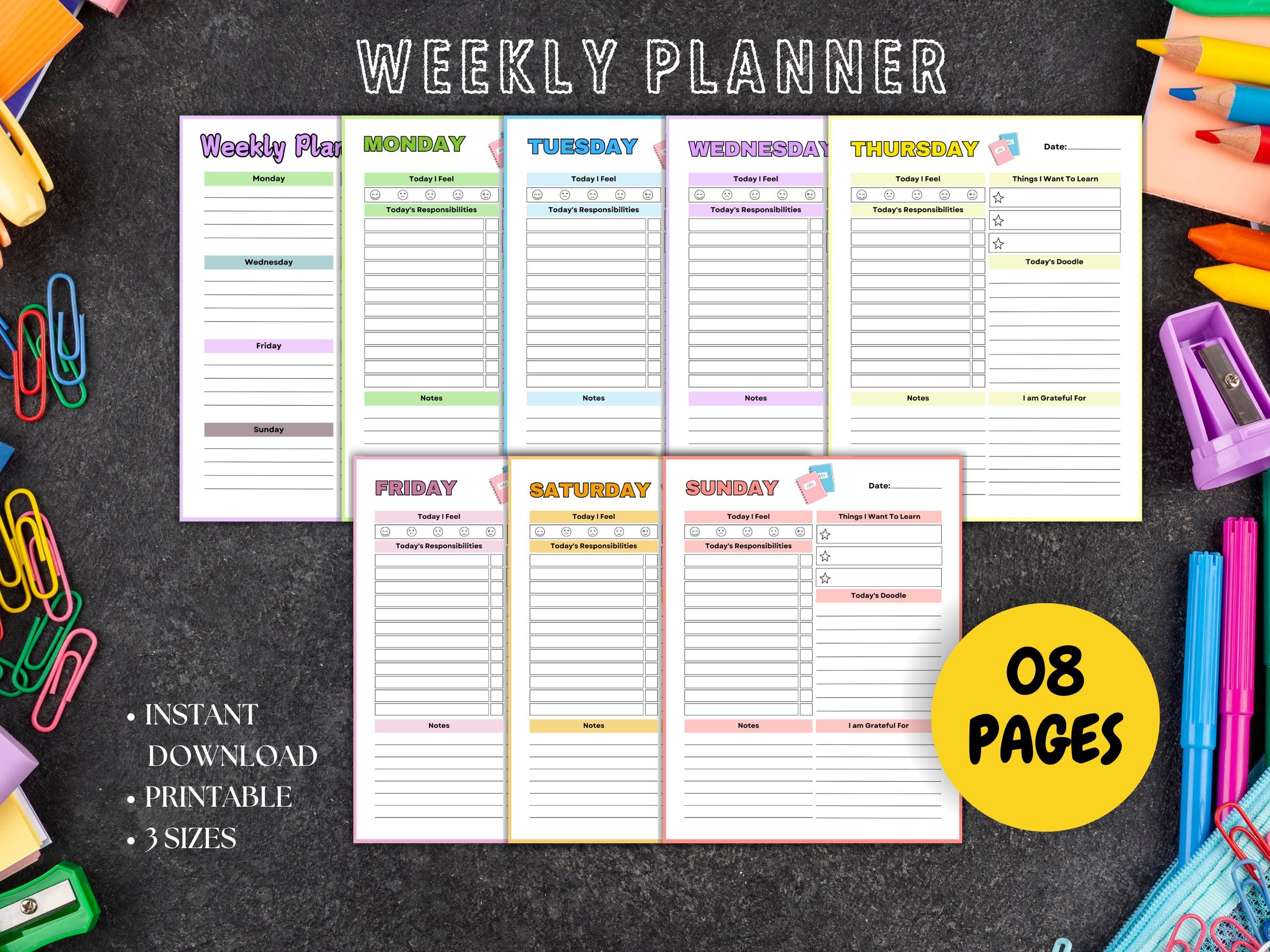 Printable Student Planner Bundle, Academic Study Planner (PDF) - Etsy