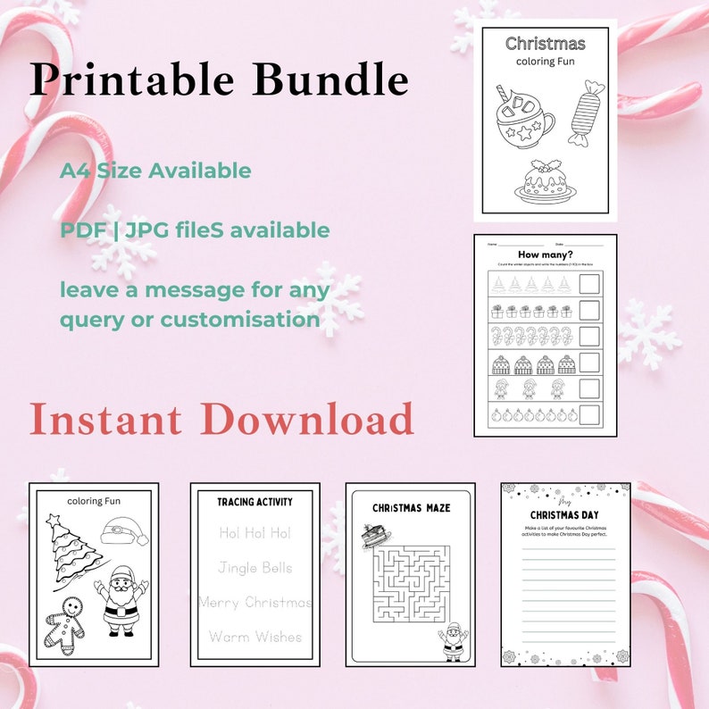 Printable Christmas Activities, Christmas Activity Bundle, Kid's ...