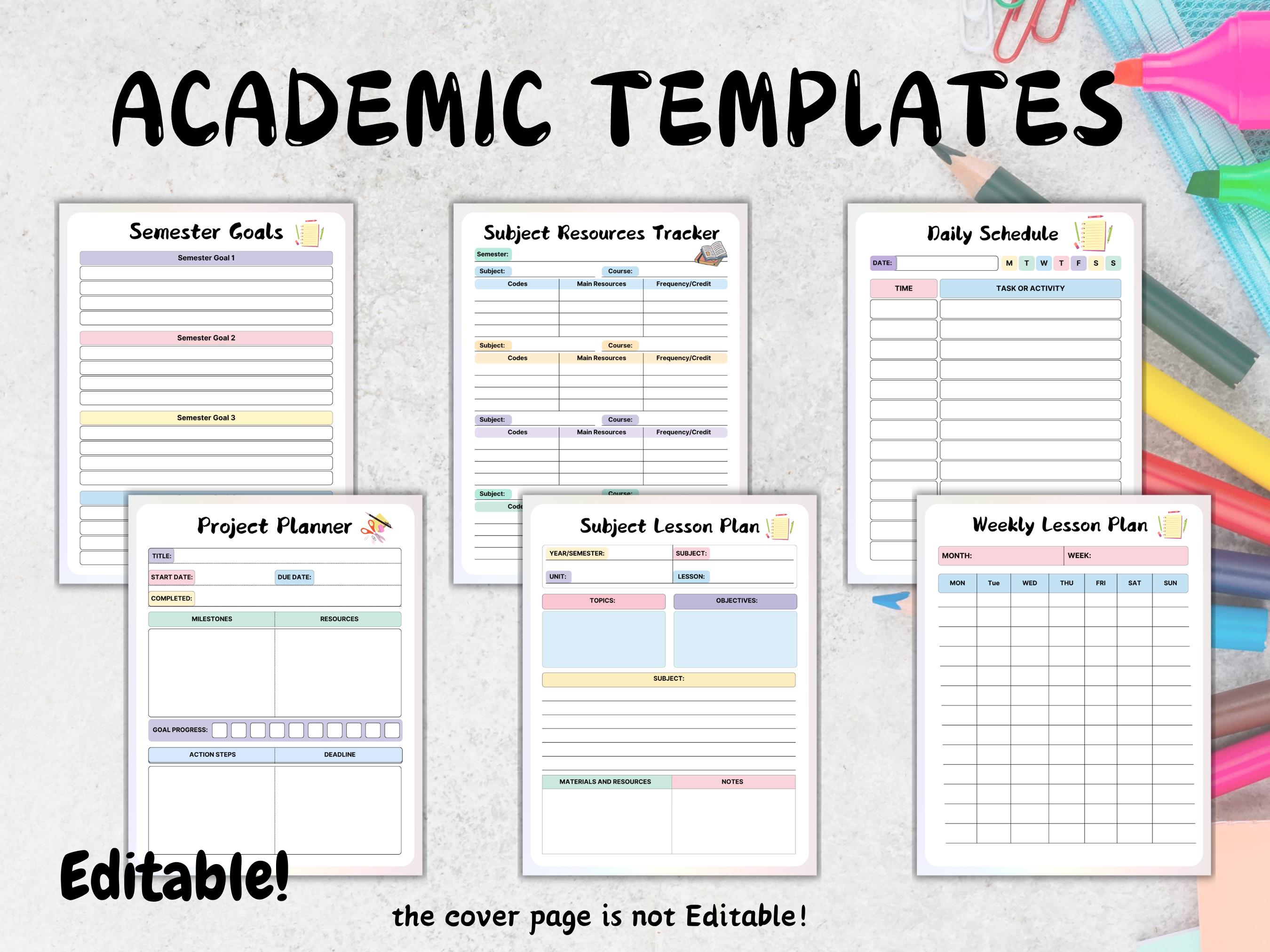 Printable Planner, Printable Student Planner Bundle, Study Planner ...