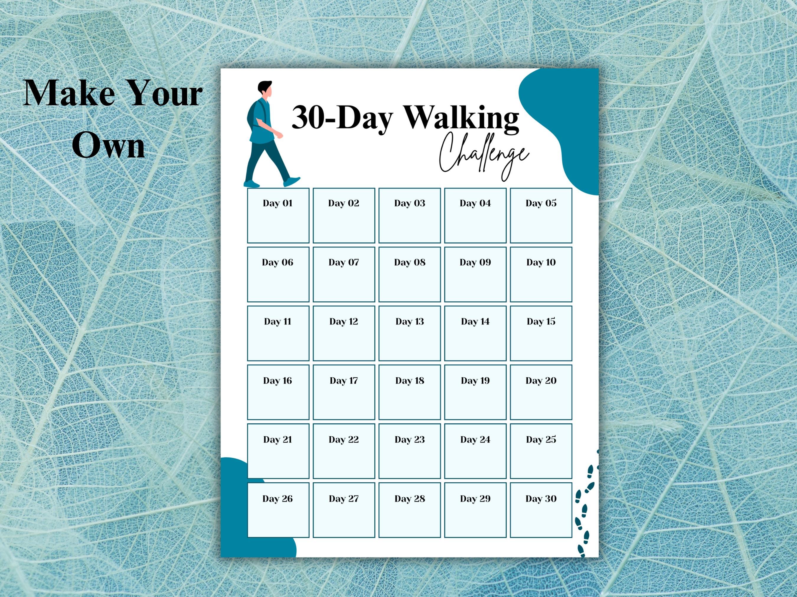 30-day Walking Challenge Printable | Fitness Tracker PDF | Daily Cardio ...