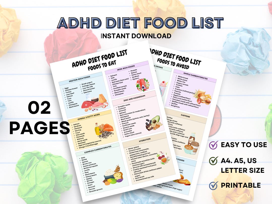 ADHD Diet Food List, ADHD Foods to Avoid, Autism Meal Plan, Attention ...