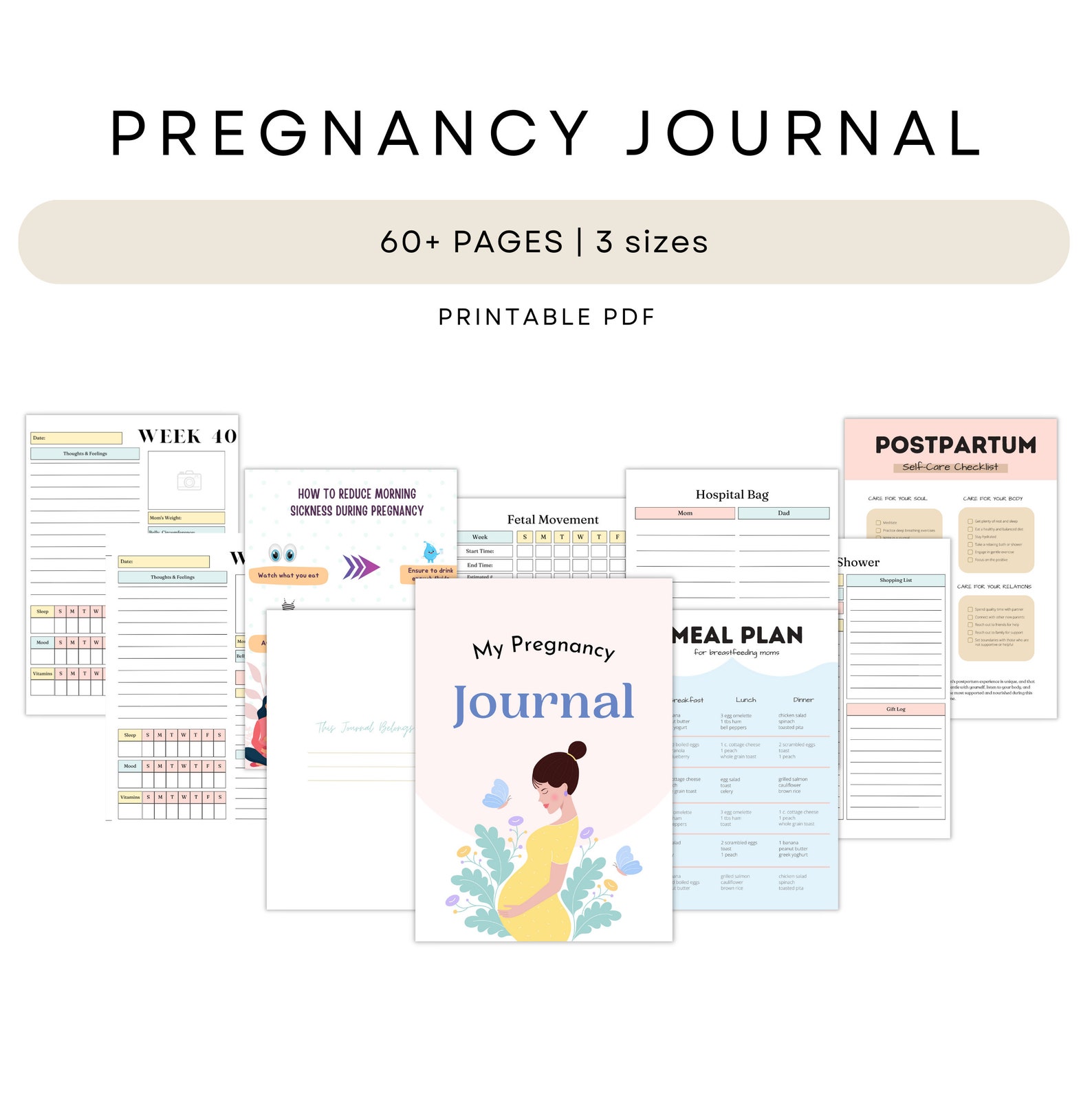 Pregnancy Planner Printable, Pregnancy Journal, Expecting Mom Kit ...