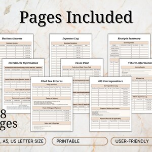 Tax Return Binder Checklist, Tax Organizer Binder, Tax Prep Deductions ...