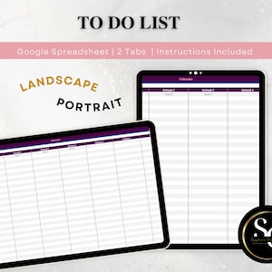 To Do List Tracker Task Planner Google Sheets, Productivity Organizer ...