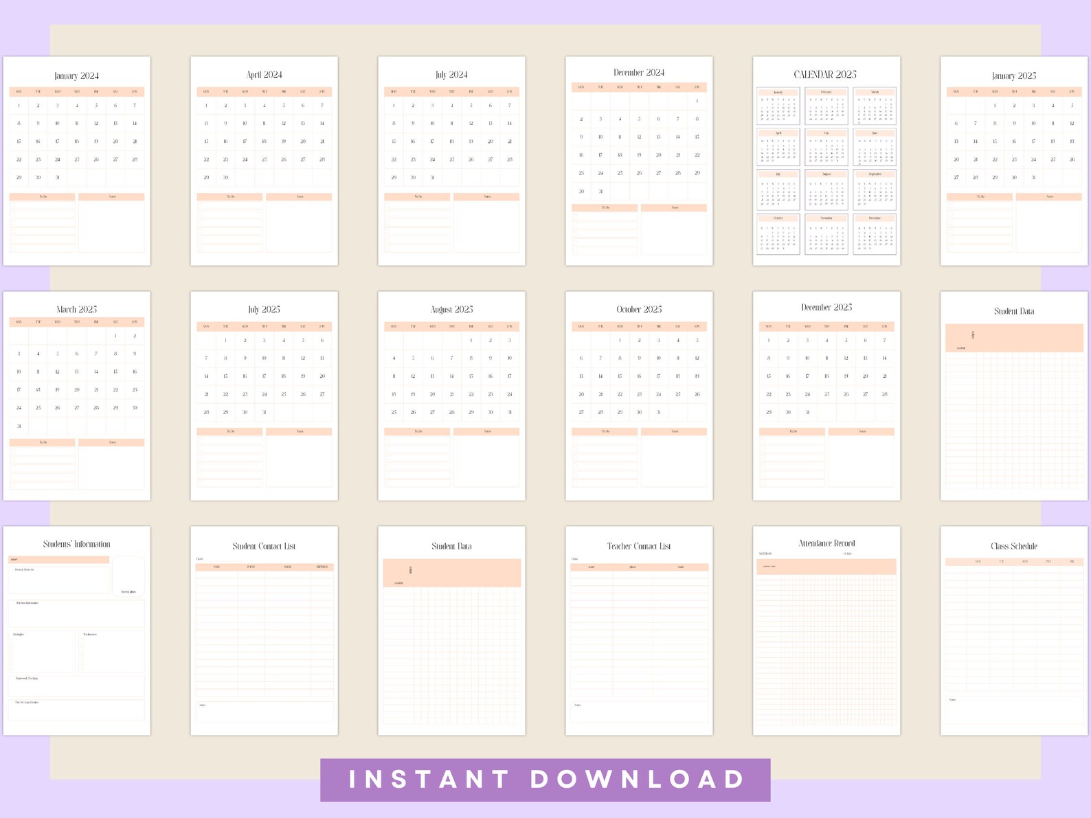 Teacher Planner Printable 2024-2025,lesson Planner, School Planner ...