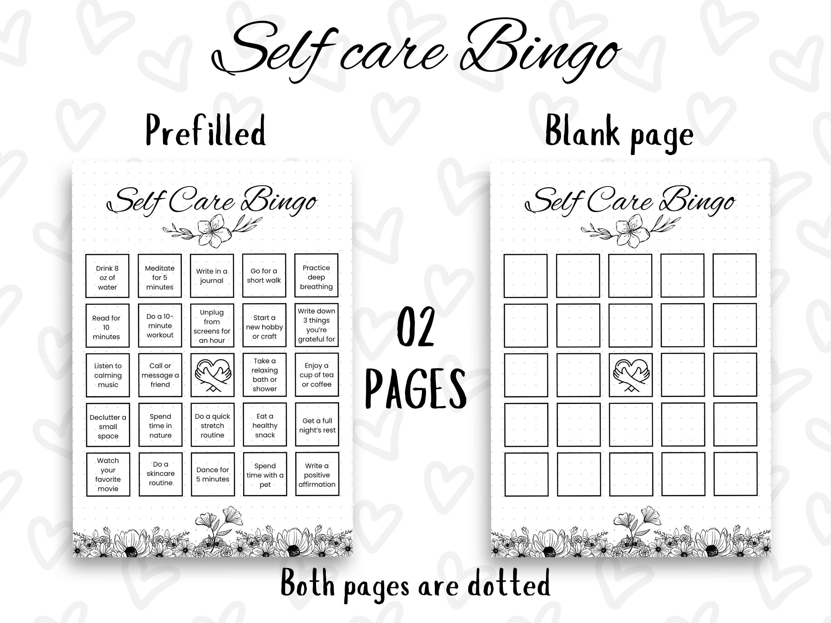 Self Care Bingo Card Game, Self-care Activities, Mental Health Bingo ...