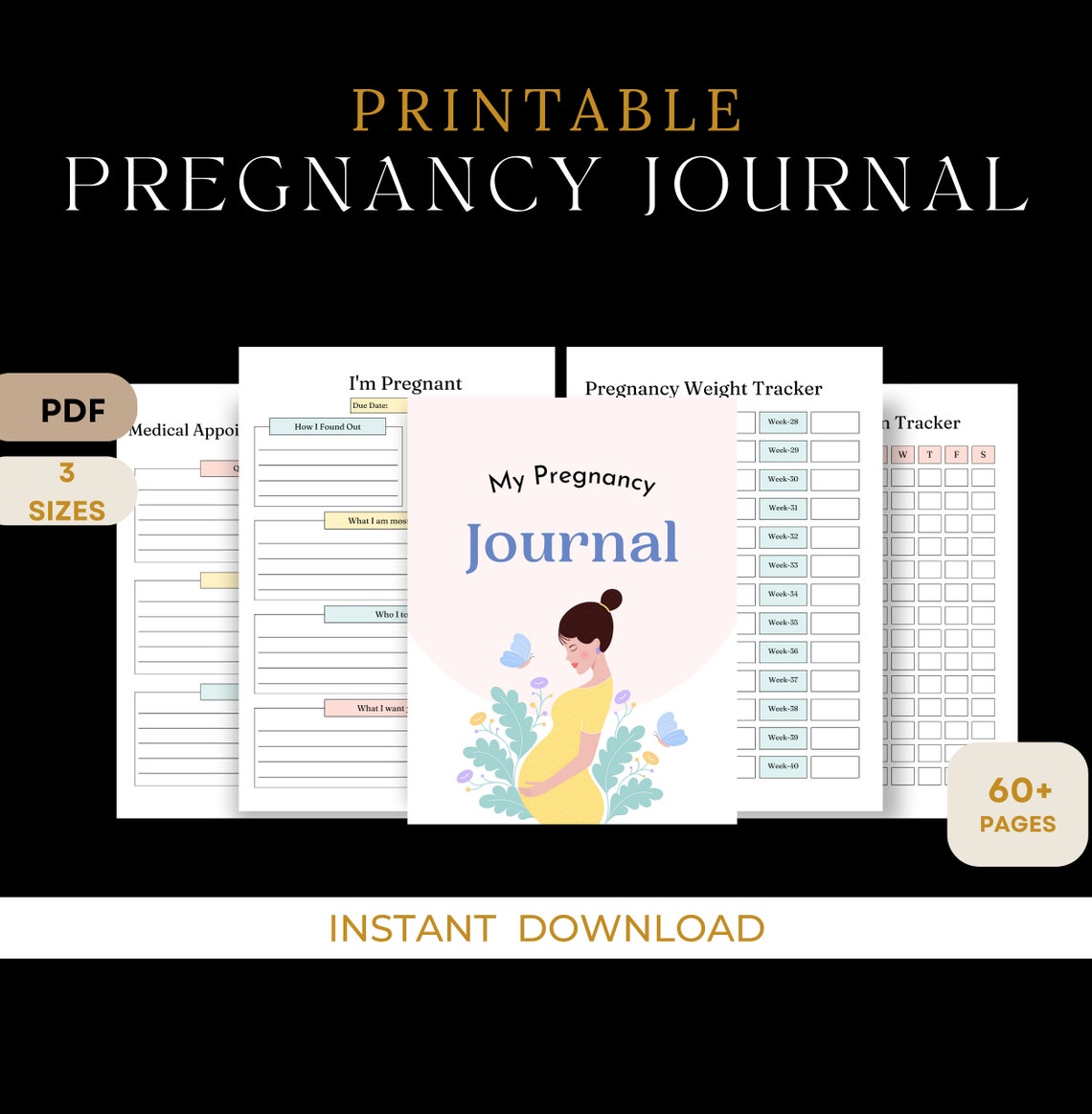 Pregnancy Planner Printable, Pregnancy Journal, Expecting Mom Kit ...