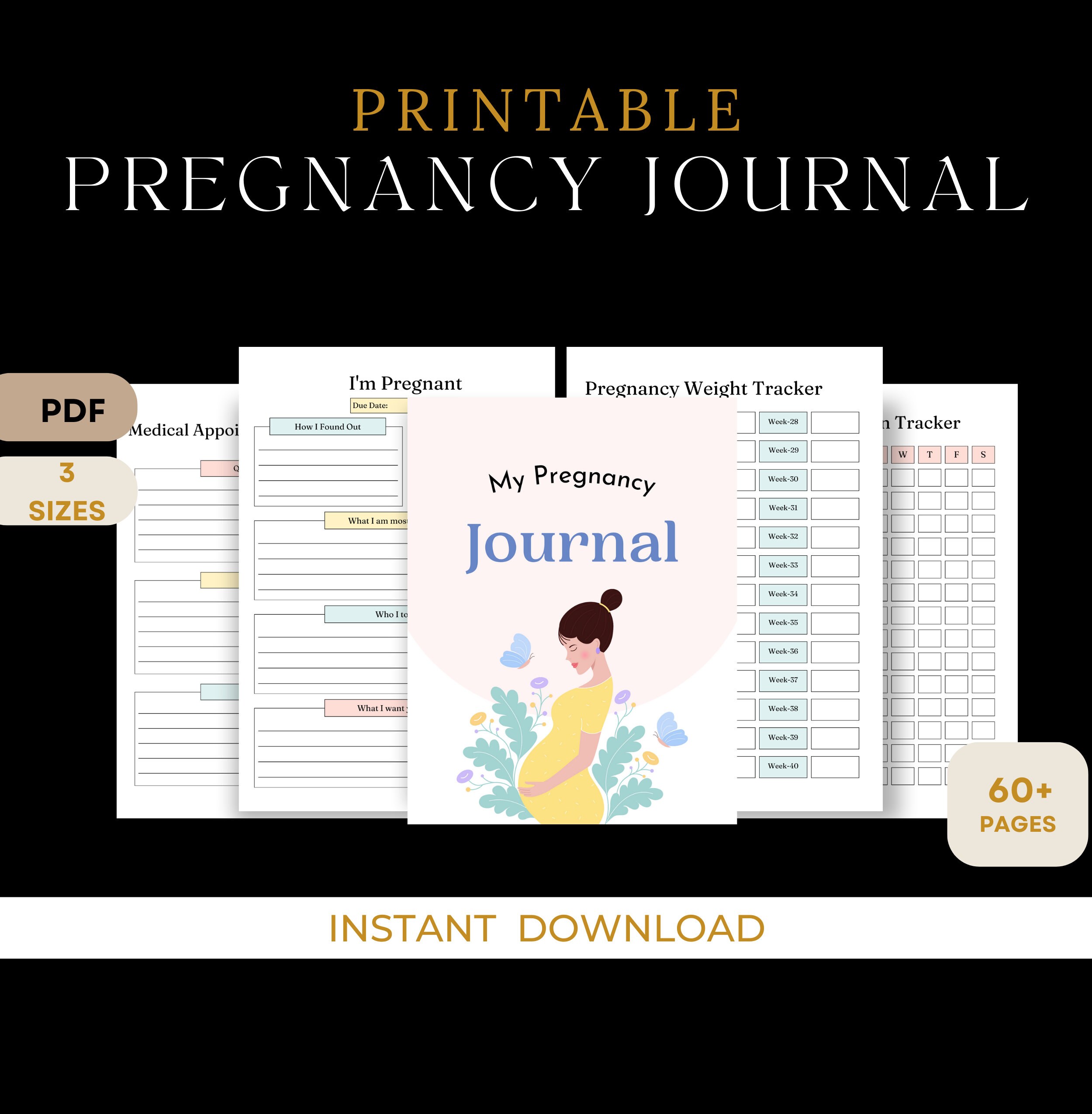 Pregnancy Planner Printable, Pregnancy Journal, Expecting Mom Kit ...