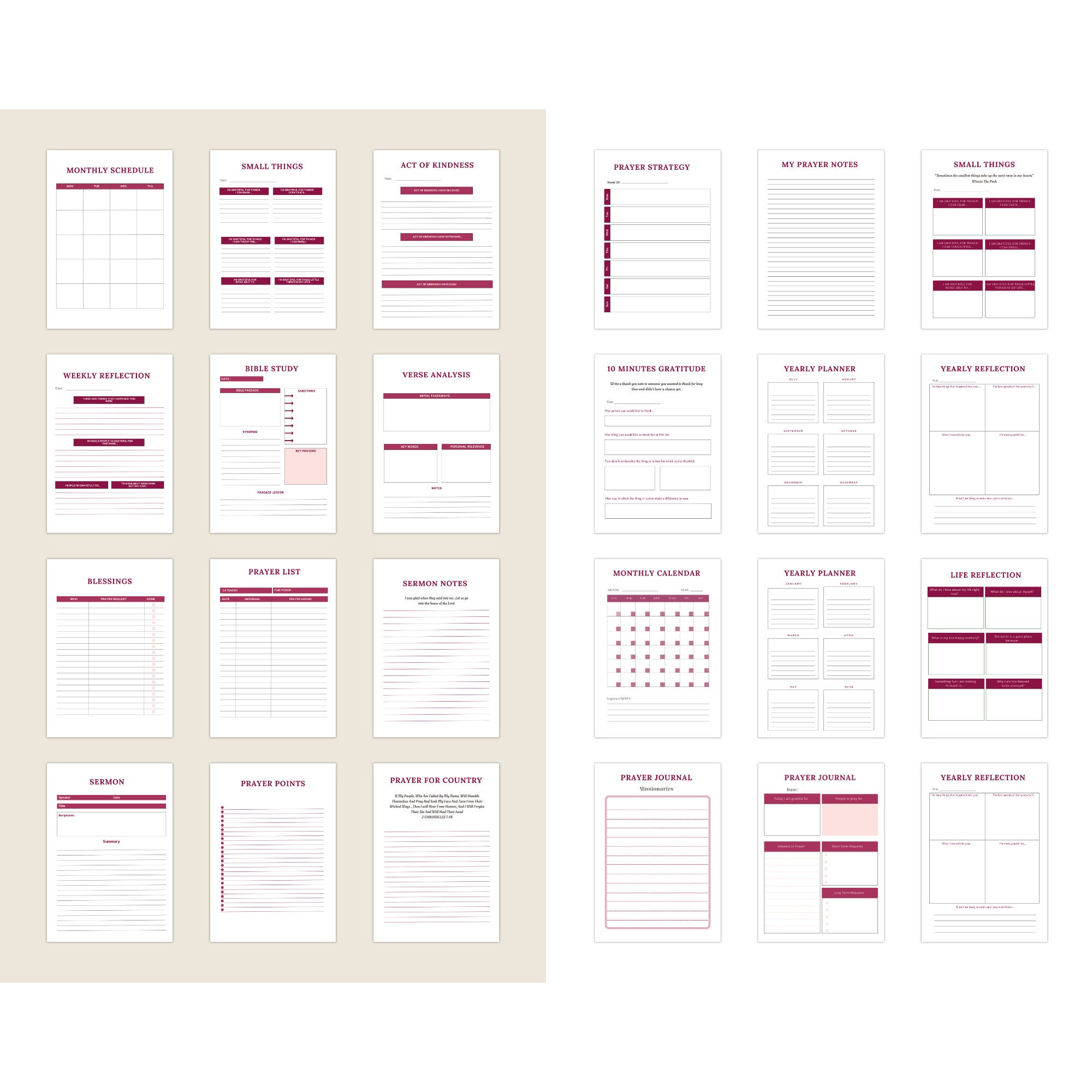 Prayer Journal Bible Study Gratitude Journal Digital Planner PDF Daily ...