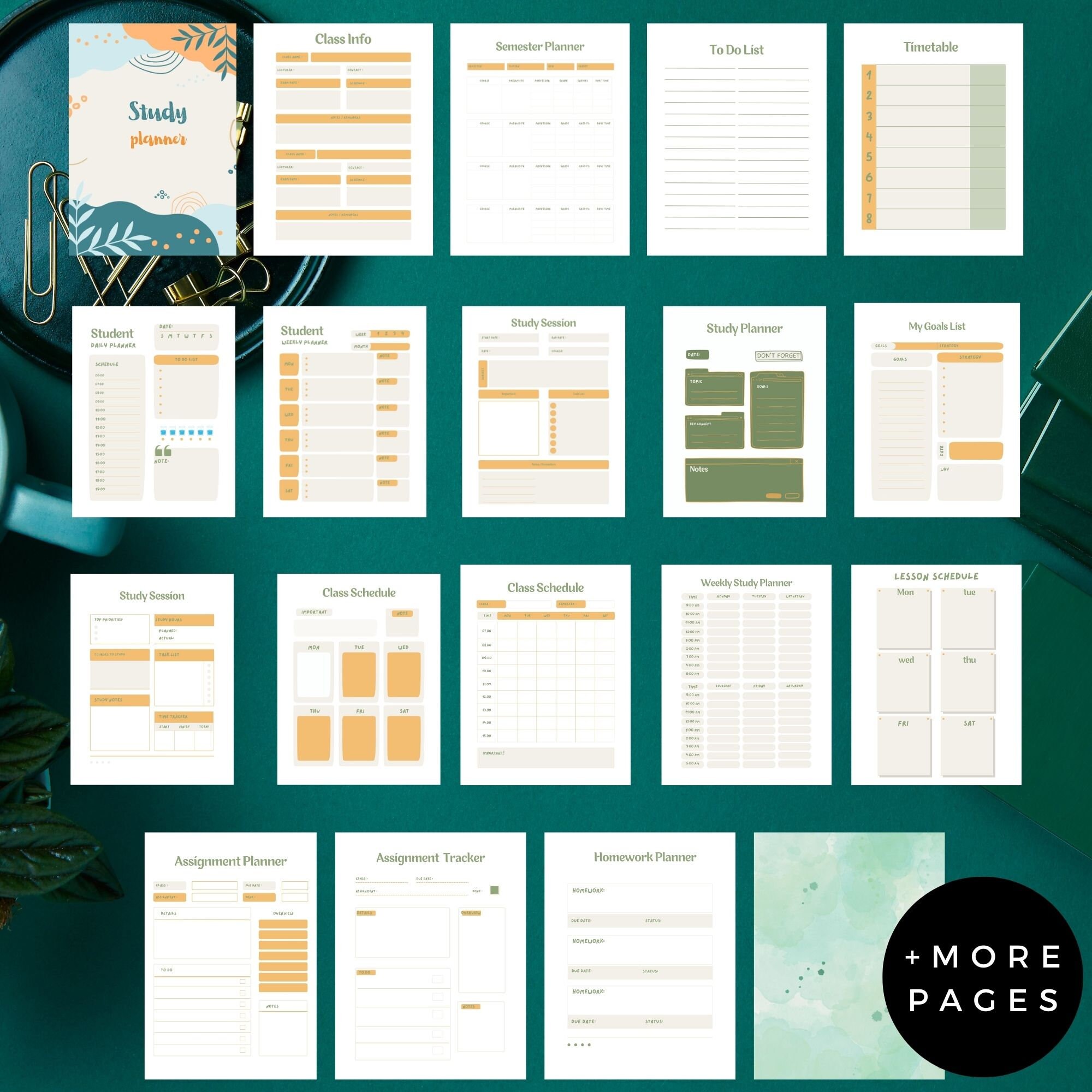 Printable Student Planner Bundle, Adhd Study Planner, Academic Planner ...