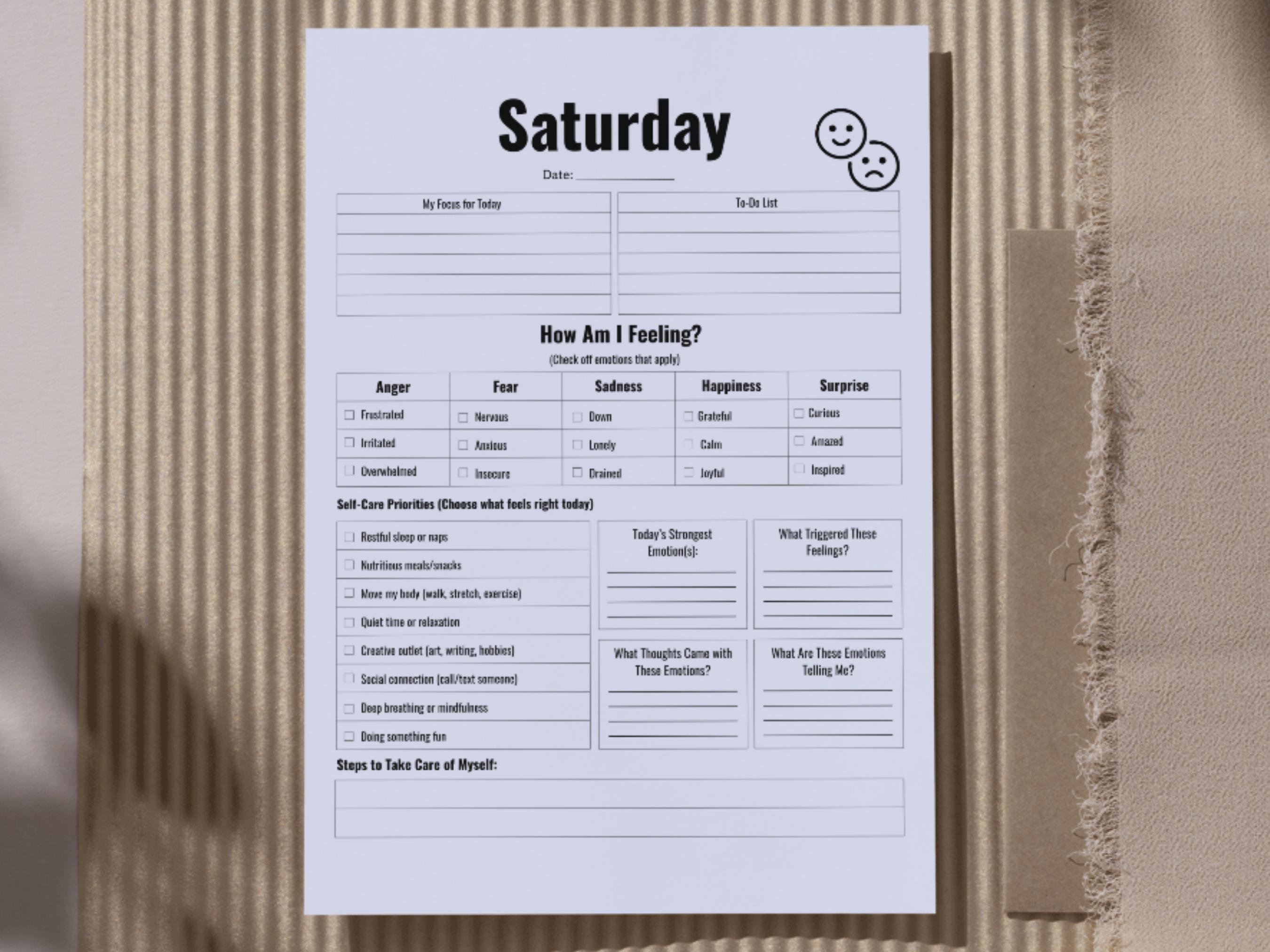 Emotions Planner, DBT Emotional Regulation, Dialectical Behavior ...