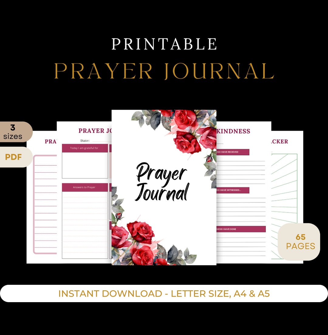 Prayer Journal Bible Study Gratitude Journal Digital Planner PDF Daily ...
