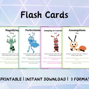 Automatic Negative Thoughts Cards for Kids, Cognitive Distortions ...