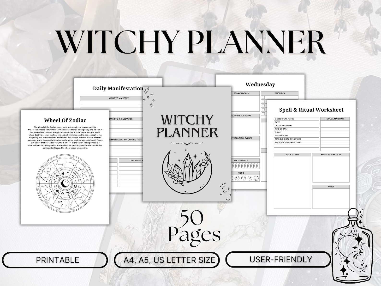 Witchy Planner, Witch Planner, Witchy Digital Planner, Witch Journal ...