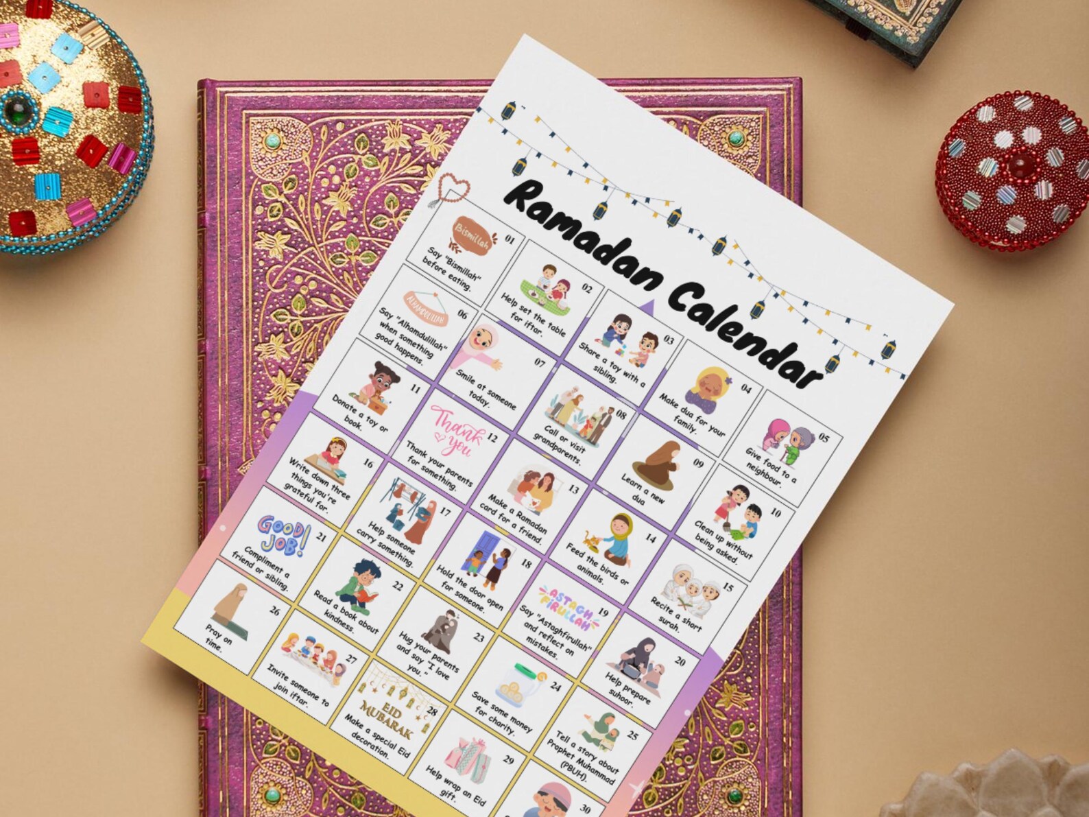 Ramadan Printable for Kids | Digital Ramadan Calendar and Daily ...