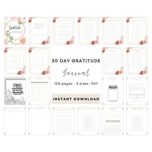 Printable Gratitude Journal, Mindfulness Journal Log , Mood Tracker ...