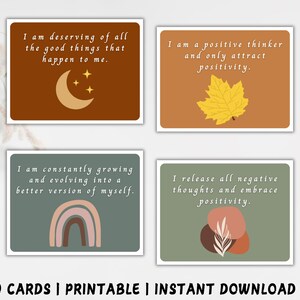 Positive Affirmation Flash Cards, Vision Board Printable, Mindfulness ...