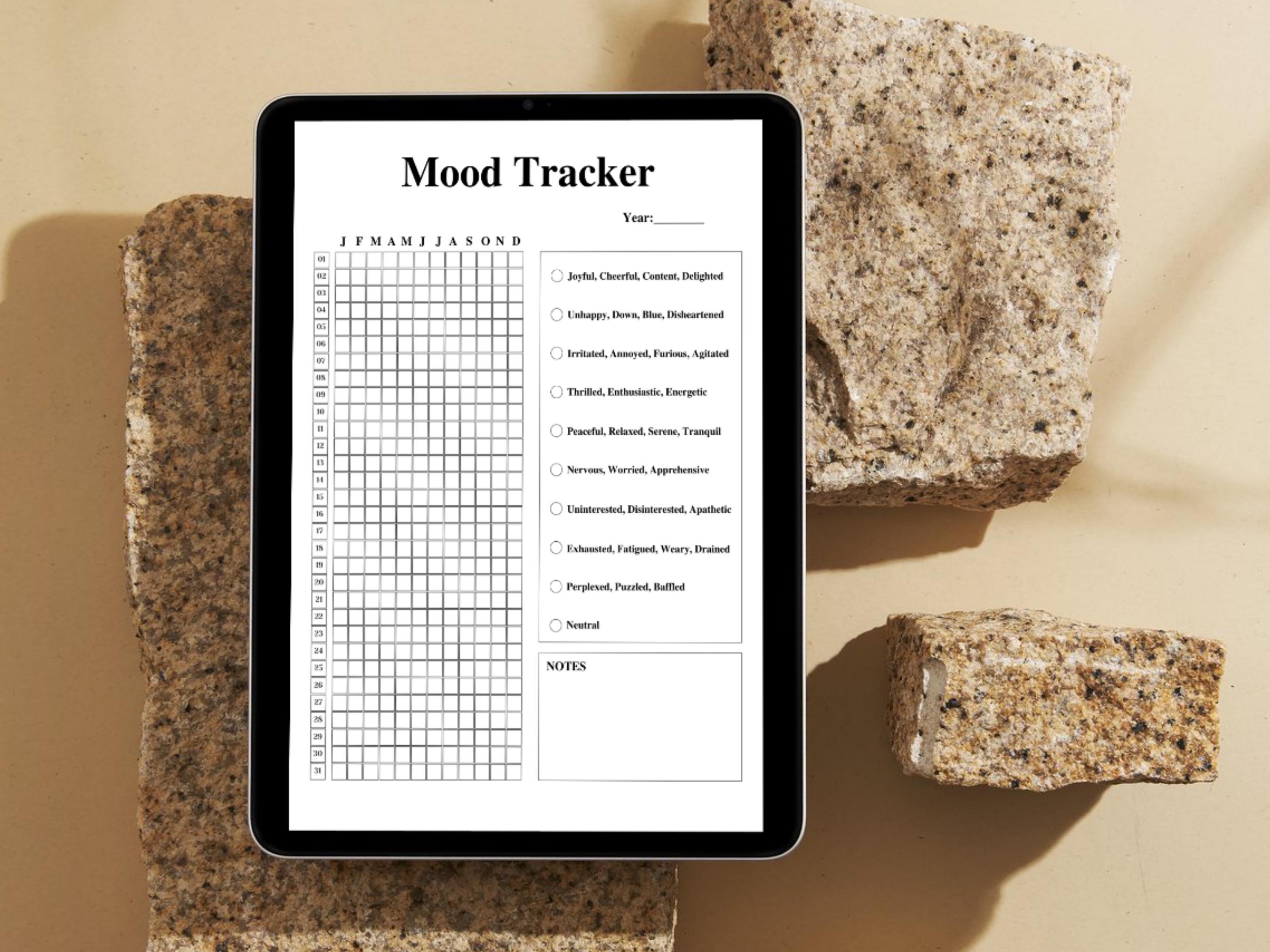 Mood Tracker Printable, Daily Mood Tracker, Feelings Tracker, Track ...