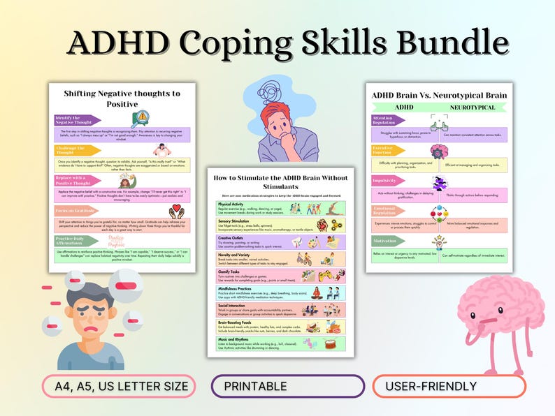 ADHD Executive Functioning and Coping Skills Journal, Teens Mental ...