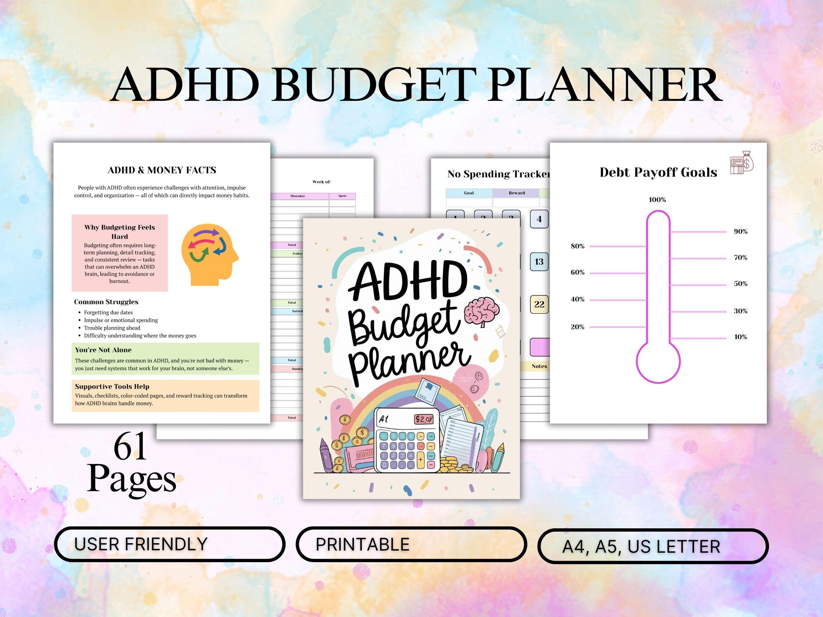 ADHD Budget Planner Printable | Easy Monthly & Biweekly Budget ...