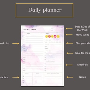 Daily Weekly Planner Printable| to Do List| Planner Bundle | Weekly ...