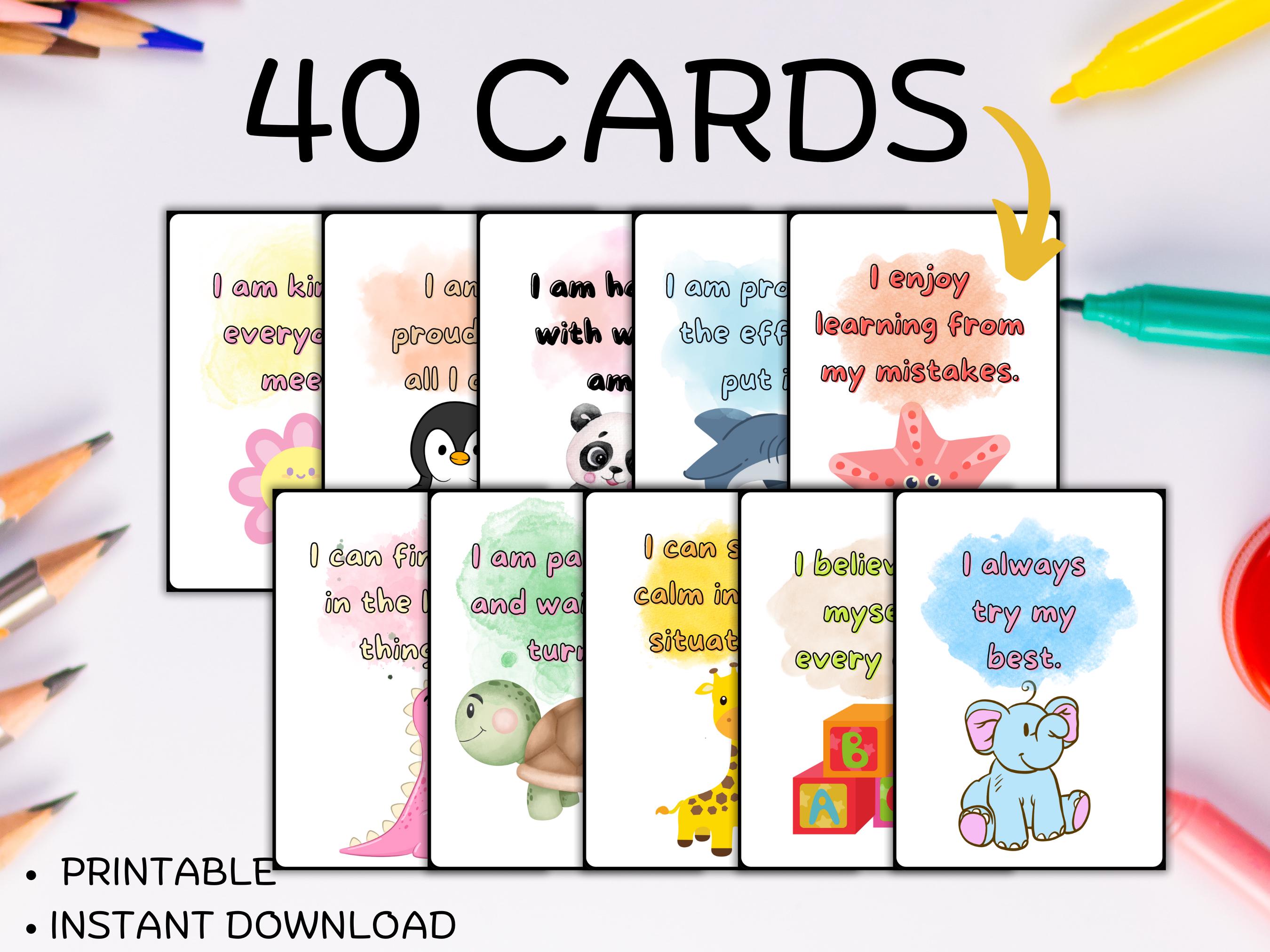 Affirmation Cards for Kids Printable, Positive Affirmation Motivational ...