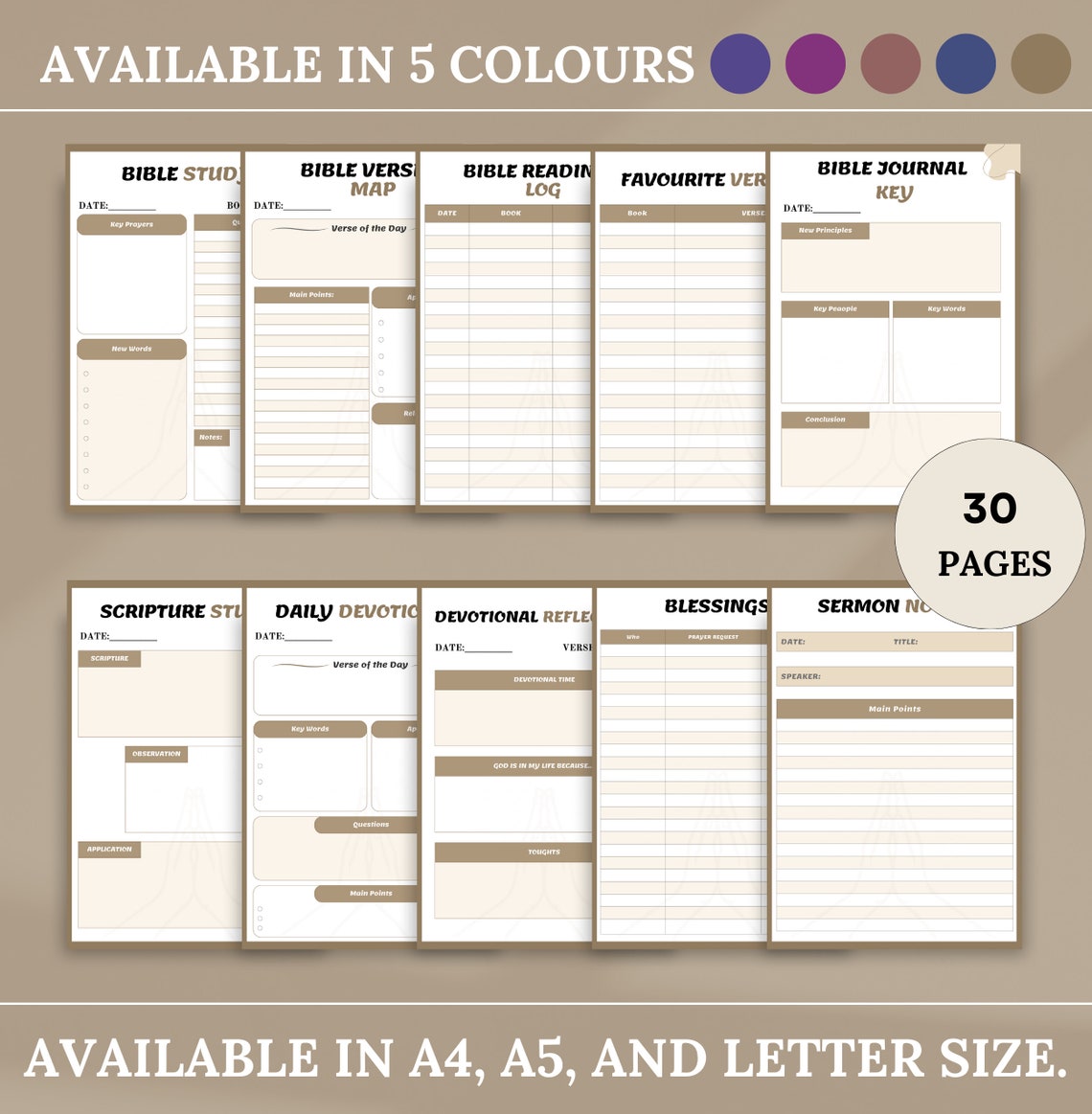 Prayer Journal Bible Study Gratitude Journal Digital Planner PDF Daily ...