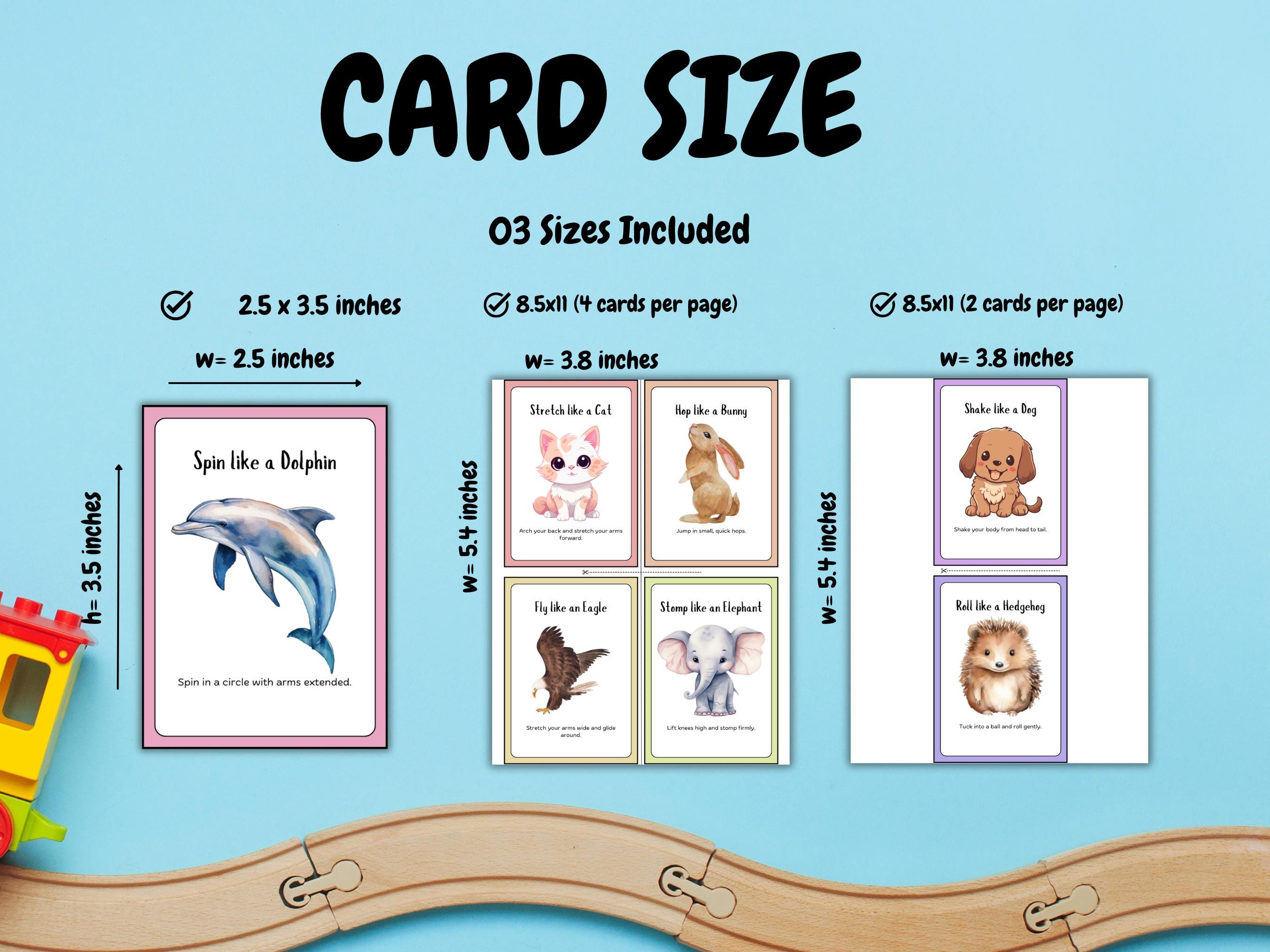 Kids Animal Movement Somatic Cards, Movement Activity, ADHD Transition ...